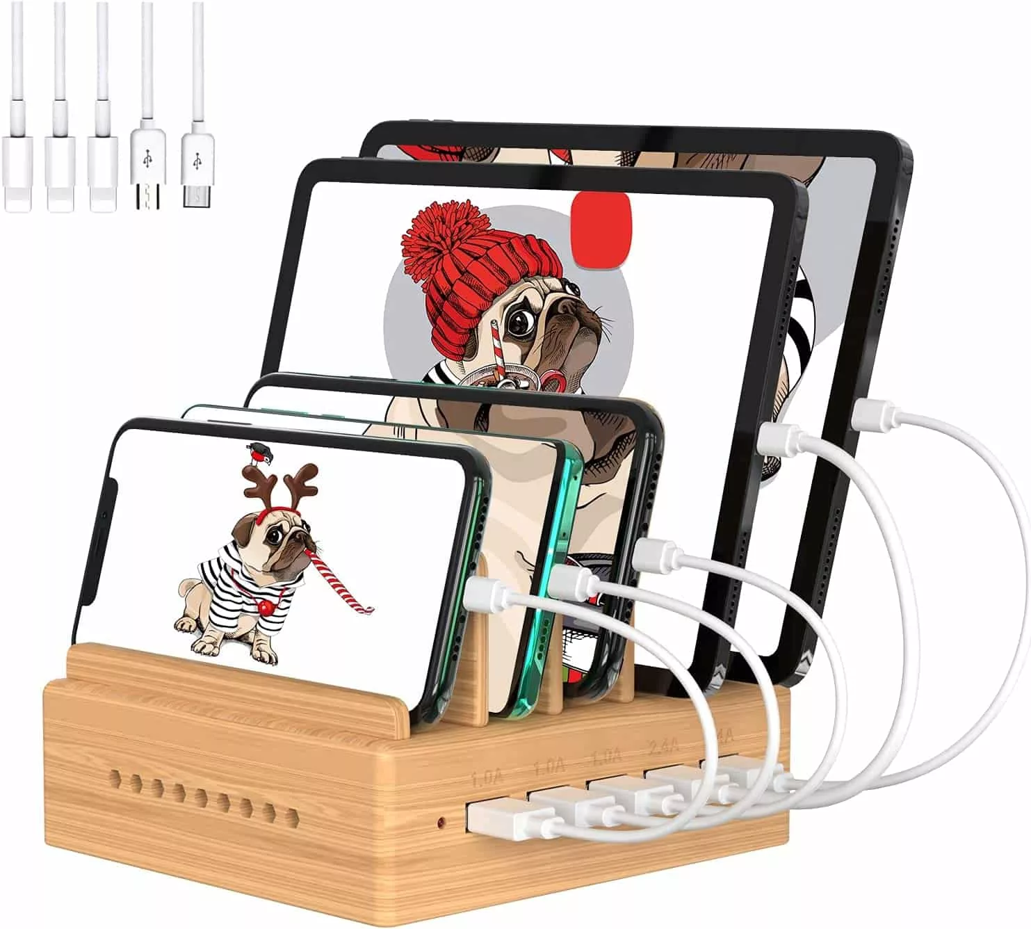 Multi-Ladestation - der Platz für Smartphone & Co.